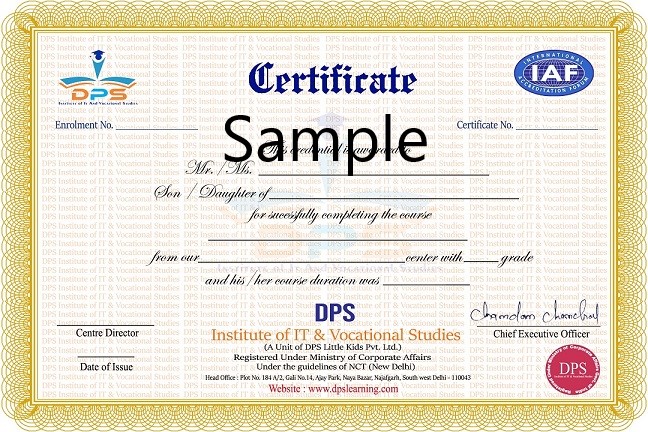 Certificate Sample – DPS Learning